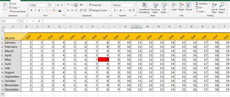 Image result for Excel Simple Calendar