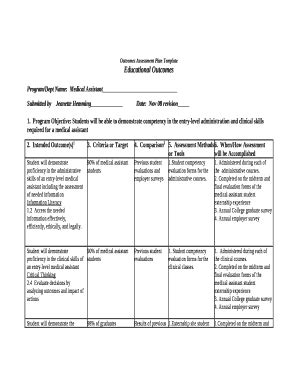 Image result for Program Outcomes Template