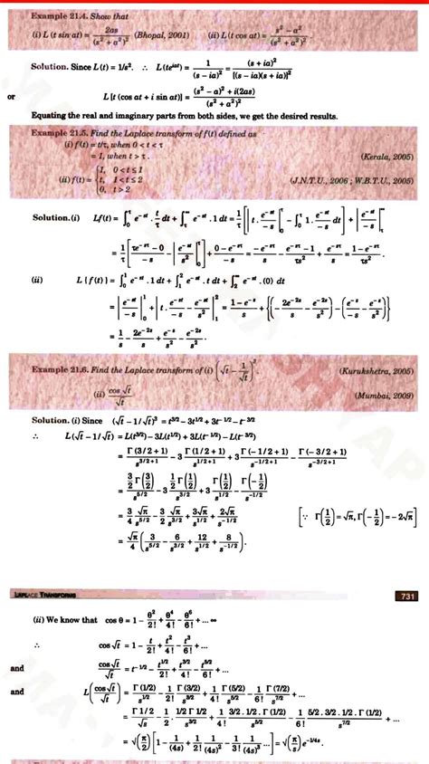 Image result for Example of Laplace Transform with Solution