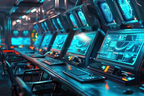 Computer lab equipment transportation illuminated | Premium Photo ...