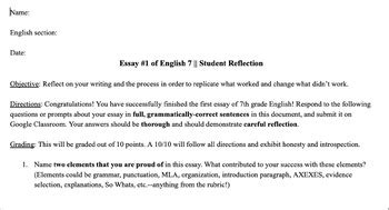 Image result for Reflection Example for Assignment