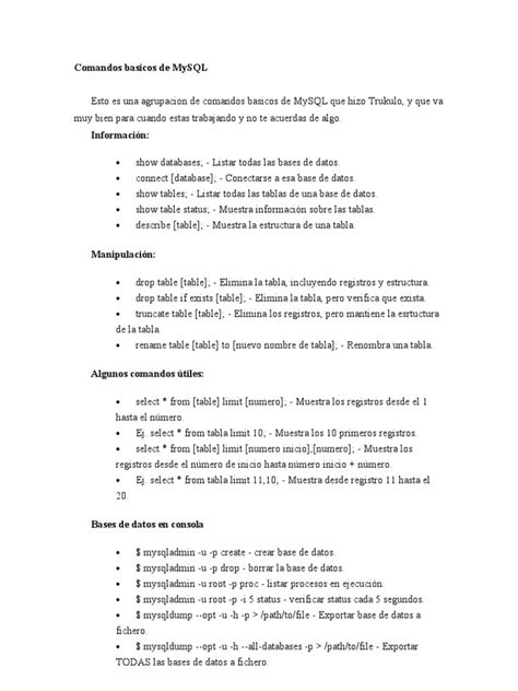 Image result for MySQL Comandos Basicos