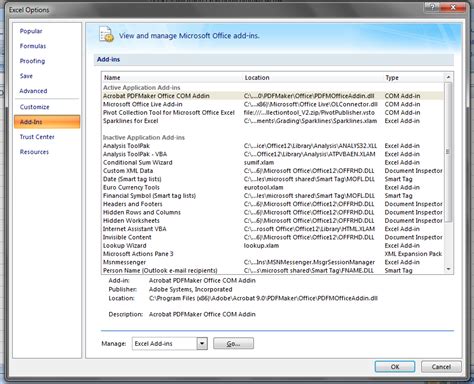 Image result for Excel Options Add-Ins