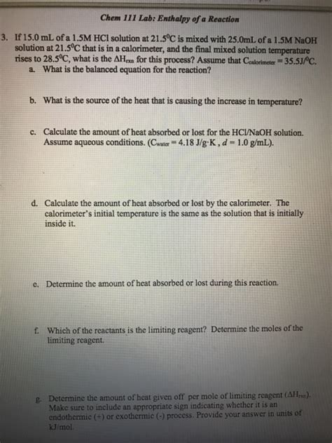 Image result for Lab 15 Reaction Enthalpy Introduction