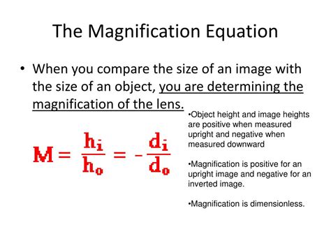 Image result for Lens Magnification Formula