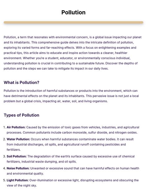 Image result for Pollution Example