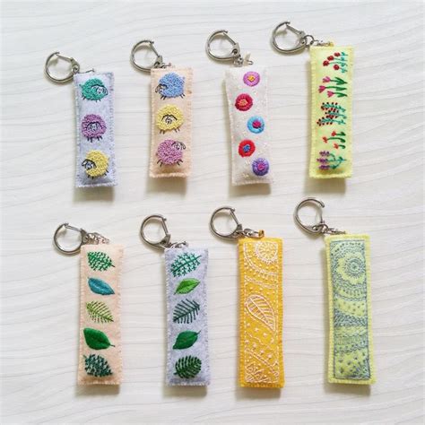Image result for Hand Embroidered Keychains