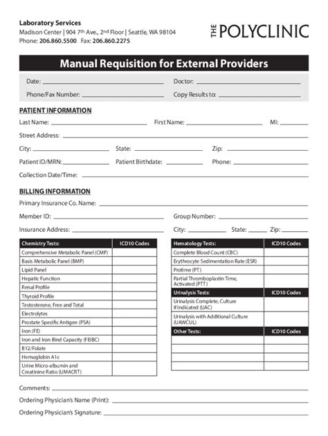 Image result for Quest Lab Requisition Form
