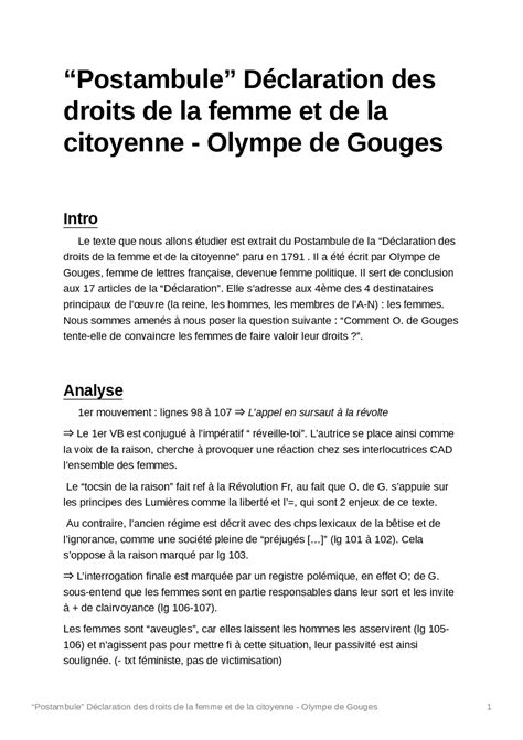 Image result for Olympe De Gouges Analyse