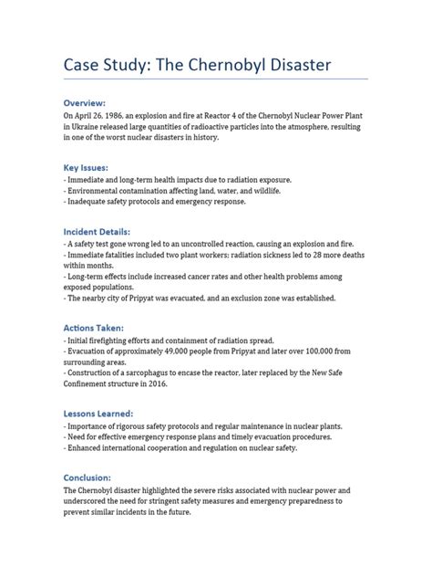 Image result for Chernobyl Disaster Case Study