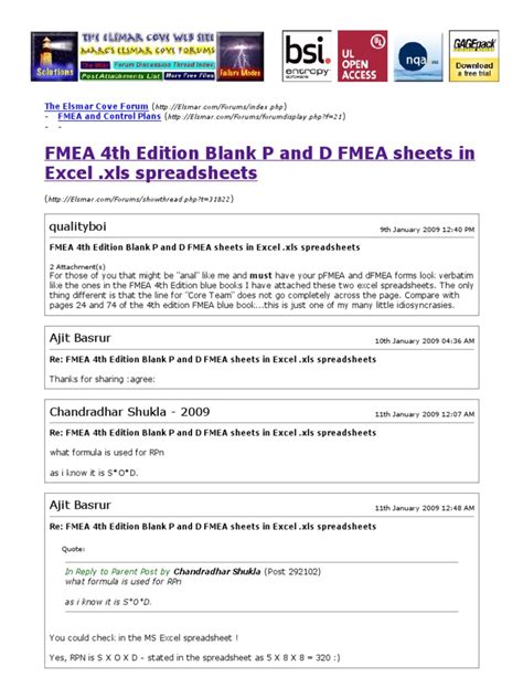 Image result for FMEA Format 4th Edition Excel