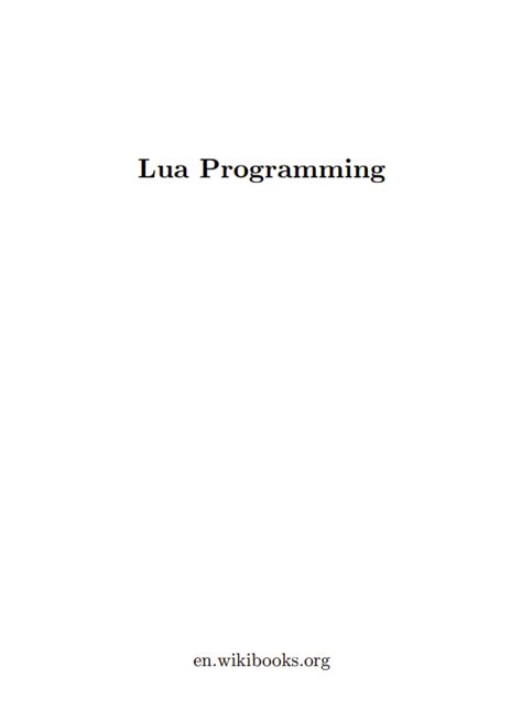 Image result for Lua Programming Book PDF