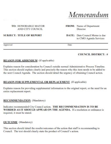 Image result for Memorandum Report Sample