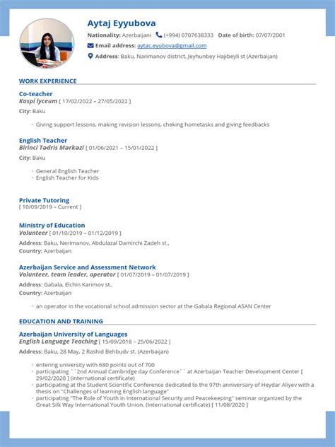 Image result for CV Form Sample PDF