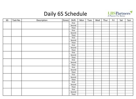 Image result for Example of a Schedule