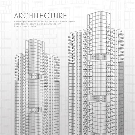 Premium Vector | Architecture background high rise building sketch
