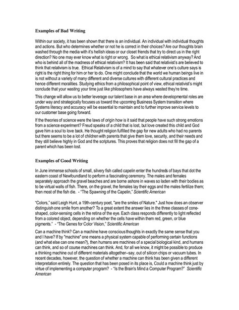 Image result for Poor Writing Example