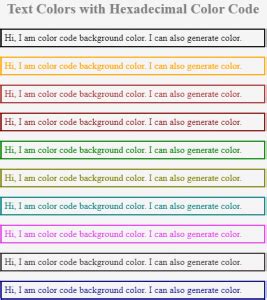 CSS Color Codes | Different Color with Hexa and Decimal Codes
