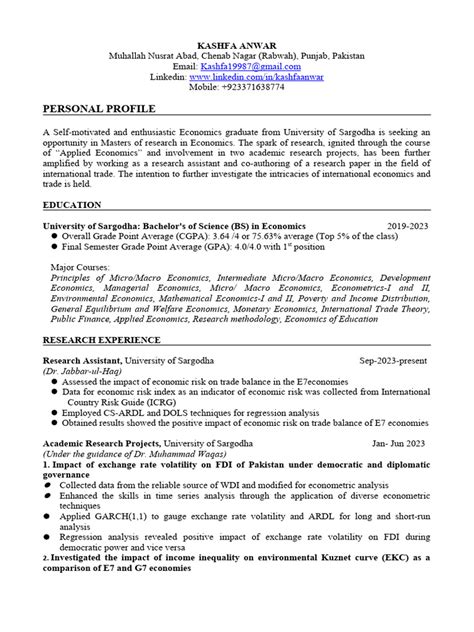 Image result for Academic CV Format PDF