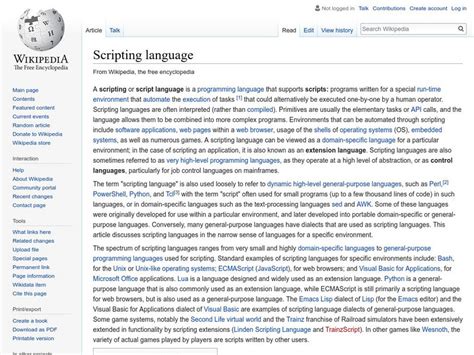 Image result for Scripting Language Wikipedia
