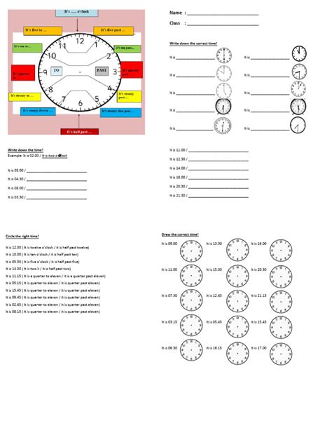 Image result for Basic Telling Time Worksheets