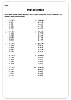 Image result for Multiplication Questions
