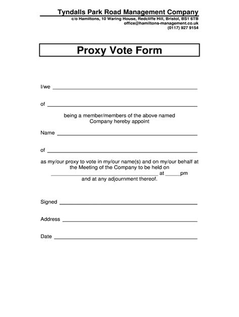 Image result for Proxy Vote Example