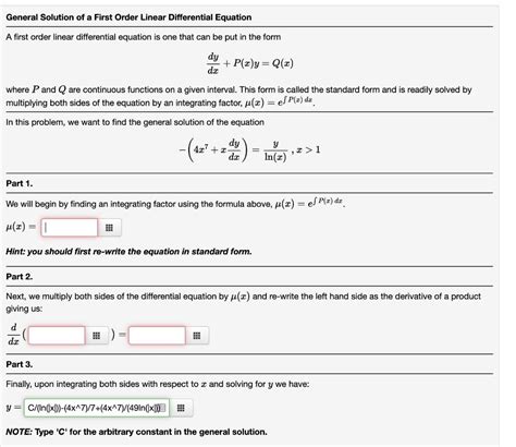 Image result for First Order Differential Equation Solution