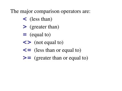 Image result for Explain Comparison Operators