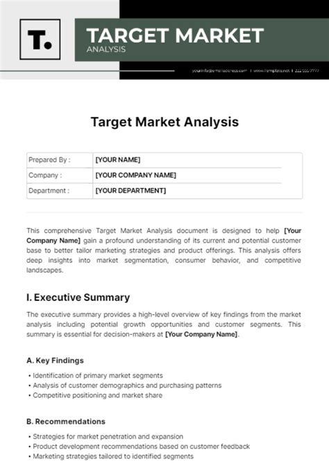 Free Target Market Analysis Template to Edit Online