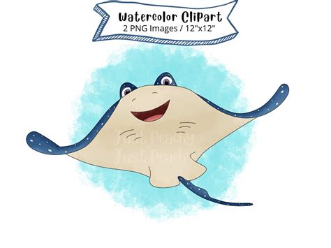 Mr Ray From Finding Nemo Watercolor Clipart, Cute Cartoon, Dory, Under ...