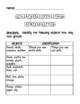 Image result for Classifying Objects in Science