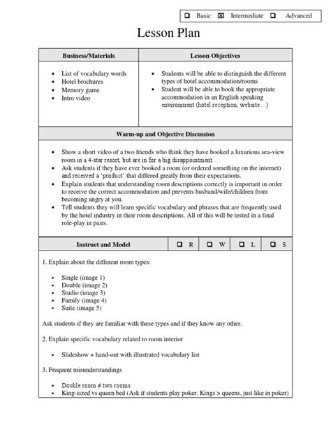 Image result for TESOL Lesson Plan Examples