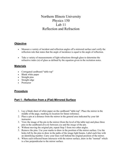 Image result for Reflection and Refraction Lab