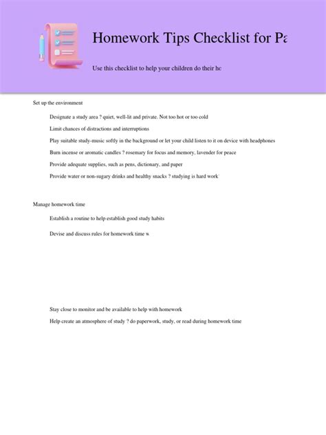Checklist Template | PDF | Homework
