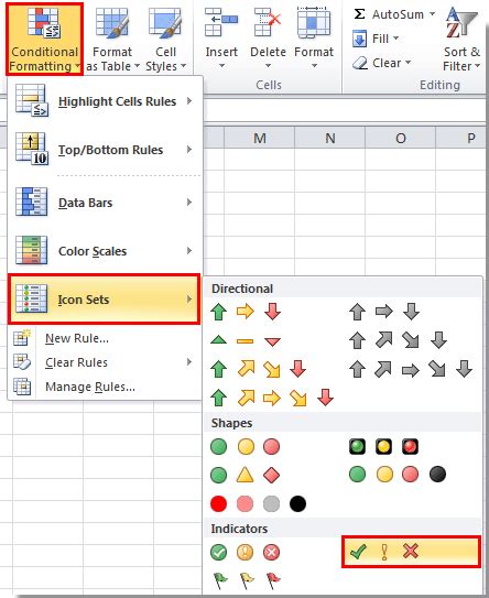 Image result for Excel Conditional Formatting Icon Sets