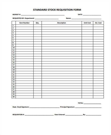Image result for Standard Requisition Form