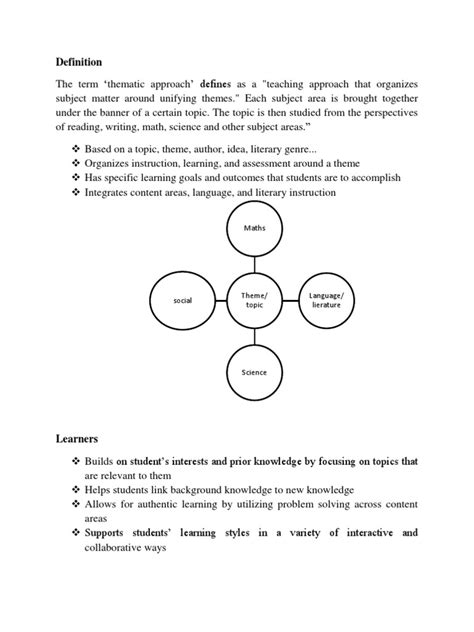 Image result for Thematic Approach Example