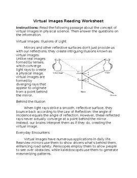 Image result for Real and Virtual Image Difference Worksheet