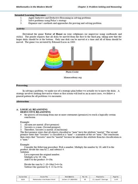 Image result for Problem Solving Deductive Reasoning