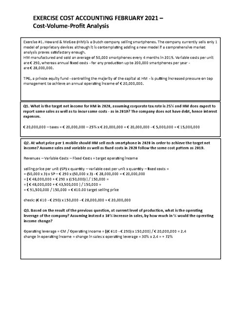 Image result for ACCA Tutorial for Management Performance in Cost Volume Analysis