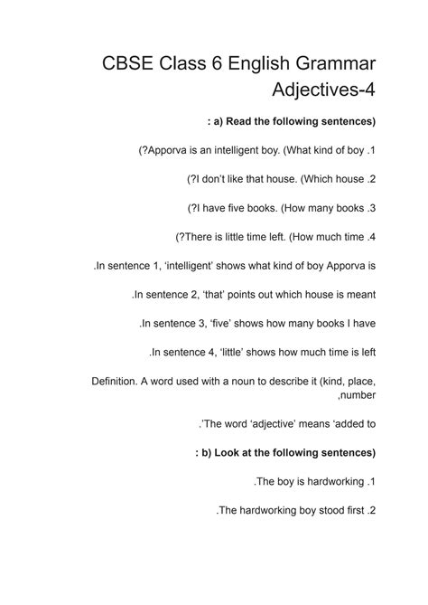 Image result for Adjectives Examples for 6th Class