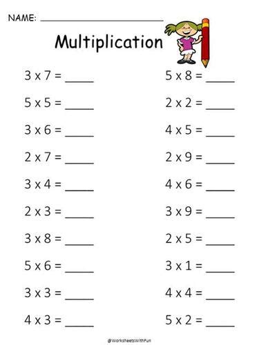 Image result for Basic Multiplication Problems