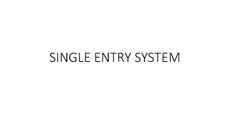 Image result for Single Entry System Meaning