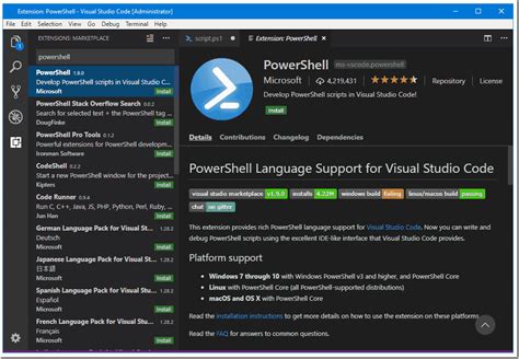 Image result for Visual Studio Code PowerShell Command Extension