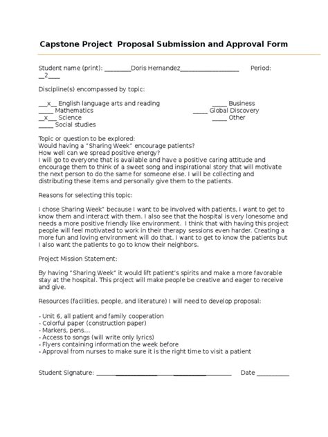 Image result for Example of Capstone Project Proposal Form