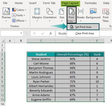 Image result for Excel Create Print Area