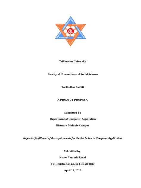 Image result for A Project Proposal First Page Example