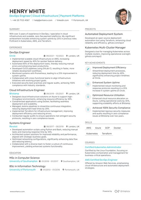 Image result for DevOps Engineer CV Example