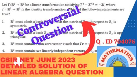 Image result for CSIR Net Linear Algebra Questions